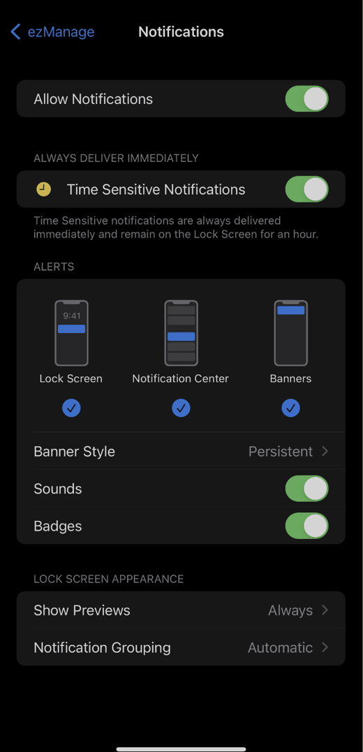 How do I accept orders using the ezManage iOS app?